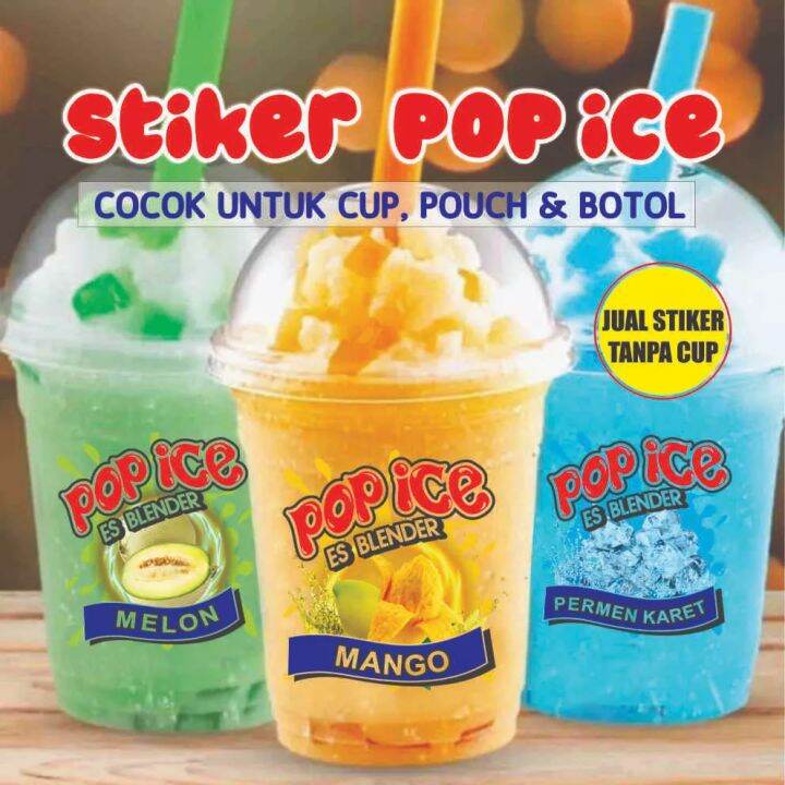 100pcs Stiker Cup Pop Ice Pop es | Label kemasan pop ice | Lazada Indonesia