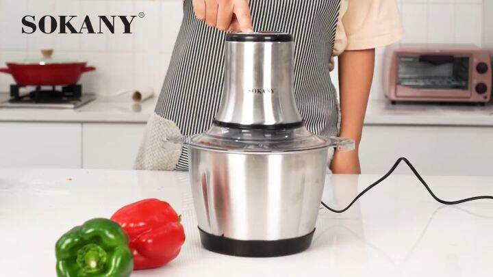 SOKANY 3L capacity Kitchen mincer Stainless steel blade Multifunctional ...