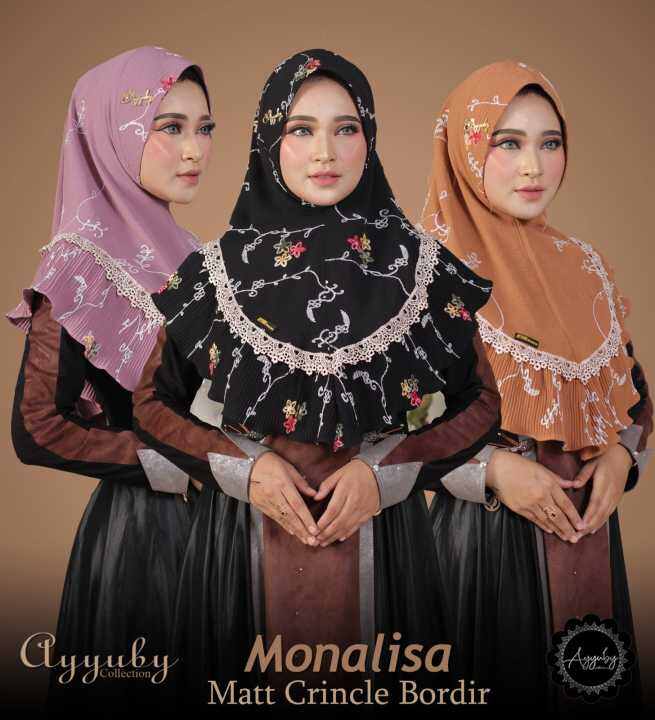 HIJAB INSTAN MONALISA CRINCLE BORDIR BY AYYUBY | Lazada Indonesia