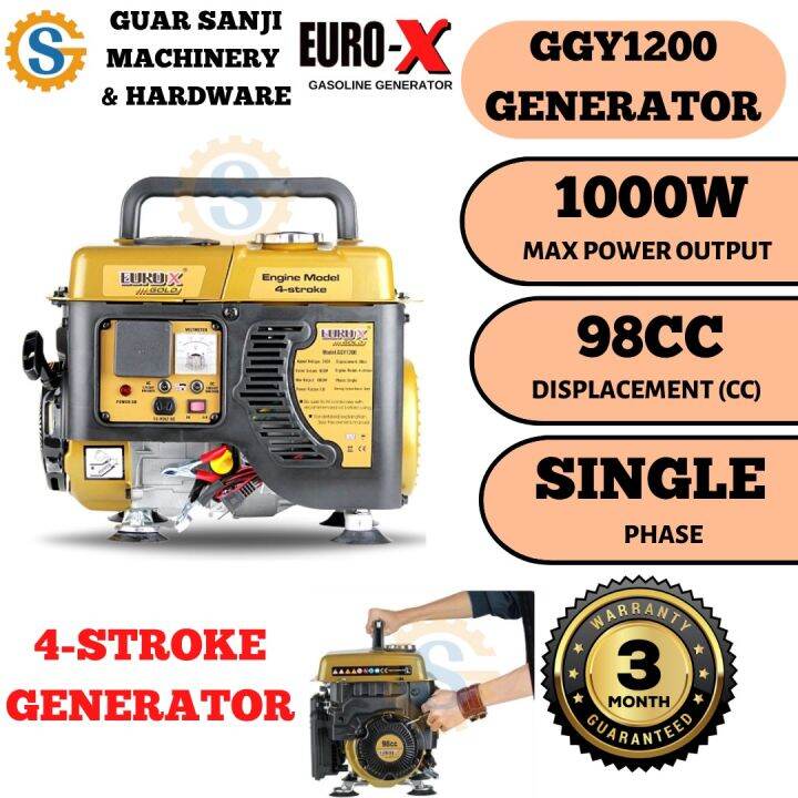EURO-X GOLD GGY1200 GASOLINE GENERATOR 4-STROKE ENGINE GENSET | Lazada