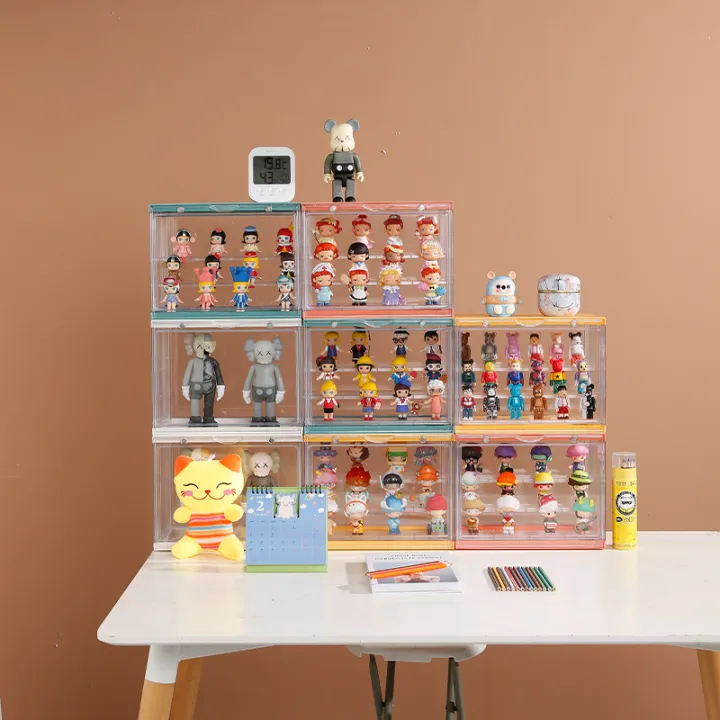 Collapsible Acrylic display case collections stackable storage box ...
