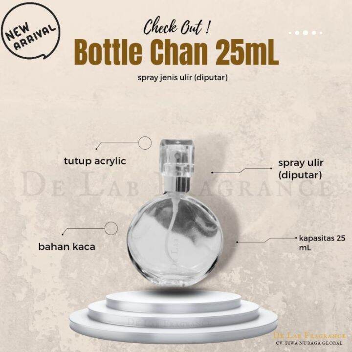 botol parfum chan*el 25 ml bulat/botol parfum bulat/botol parfum mewah ...