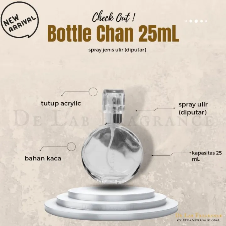 botol parfum chan*el 25 ml bulat/botol parfum bulat/botol parfum mewah ...