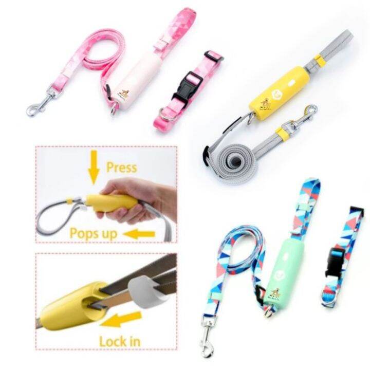 Luxury Dog Leash Collar Set Easy Clip-on Nylon Reflective and NON ...
