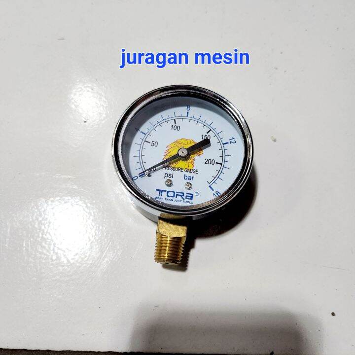 presure gauge 16 bar alat ukur tekanan drat 1/4 | Lazada Indonesia