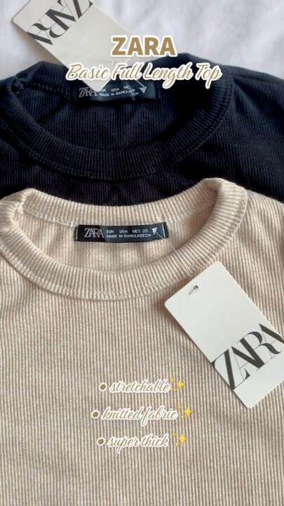 Basic Full Length Tops Cotton Knitted Ribbed Tshirt TOP TEE SHIRT Tube ...