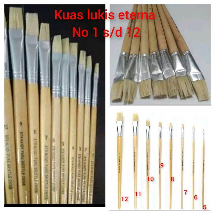 Kuas Lukis Gagang Panjang No 12 Eterna | Lazada Indonesia