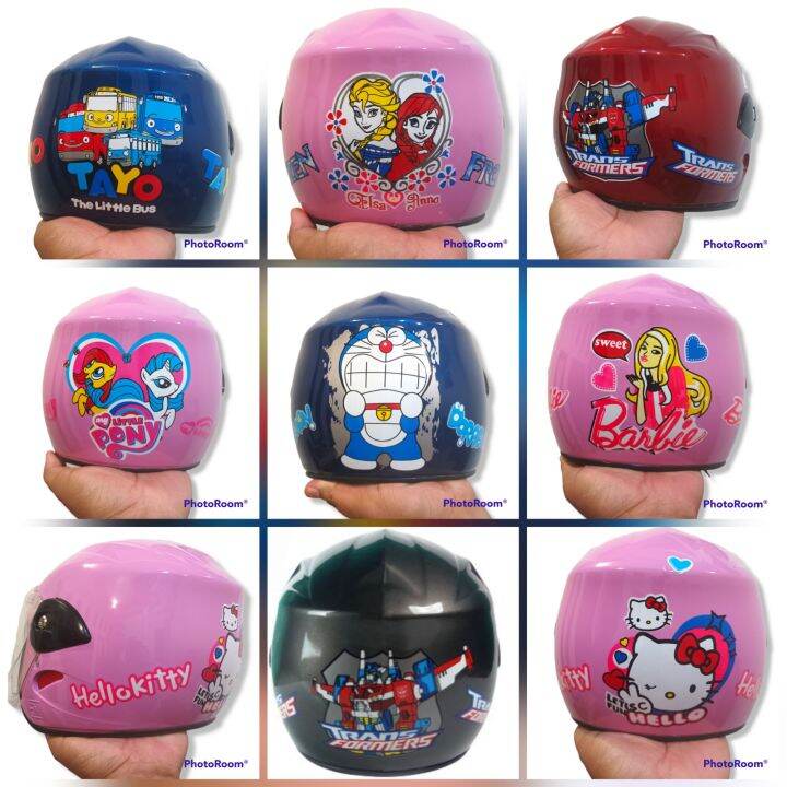 helm anak karakter tayo-kuda pony-Transformer-Doraemon-Hello Kity-Berby ...