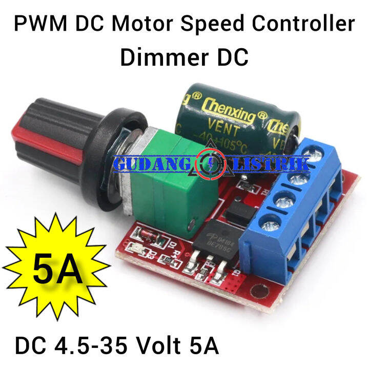 Module Dimmer DC 5-35V 5A PWM Speed Motor Suhu Voltage Controller ...