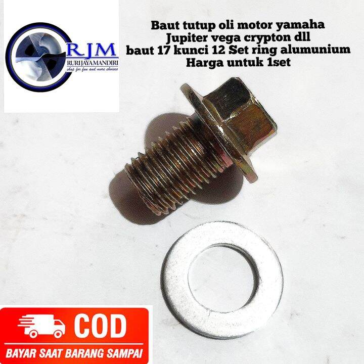 Baut tutup oli motor yamaha Jupiter vega crypton dll baut 17 kunci 12 Set ring alumunium ...