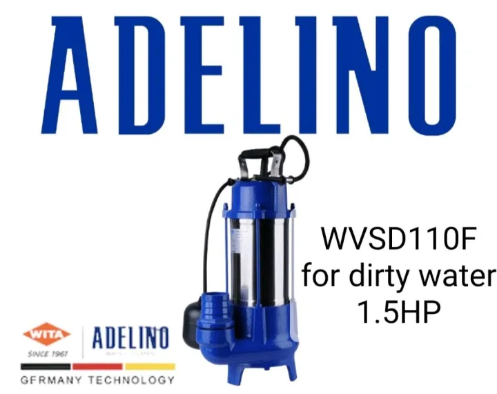 ADELINO 1.5HP Submersible Pump for Dirty Water ( Stainless Body with ...
