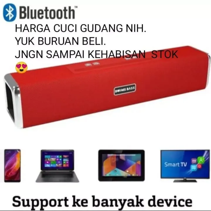 Speaker bluetooth besar ukuran jumbo booms bass naxen L8 panjang 40cm ...
