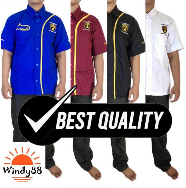 Baju Kantor SPBU Pasti Pas Pertamina, Seragam Biru Navy Hitam Marun ...