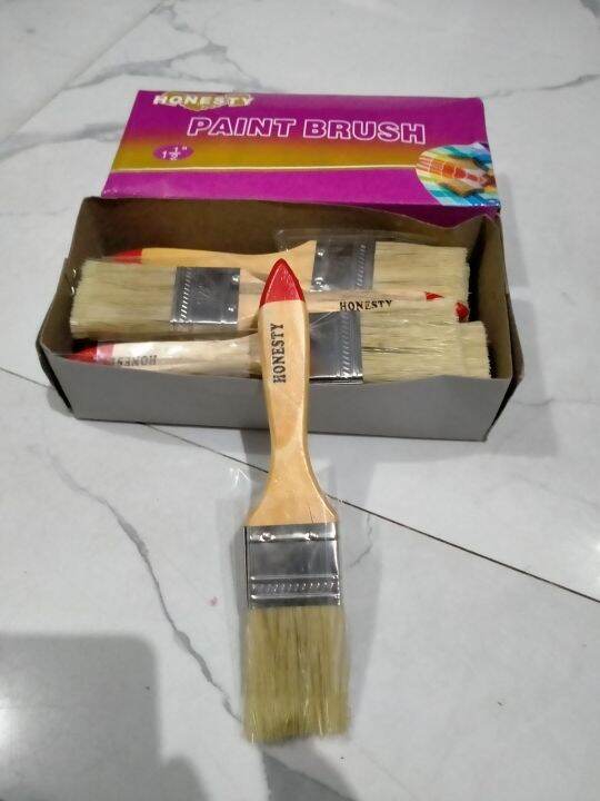 kuas cat 1,5 inchi kuas gagang kayu 11/2 inchi (1lusin) | Lazada Indonesia