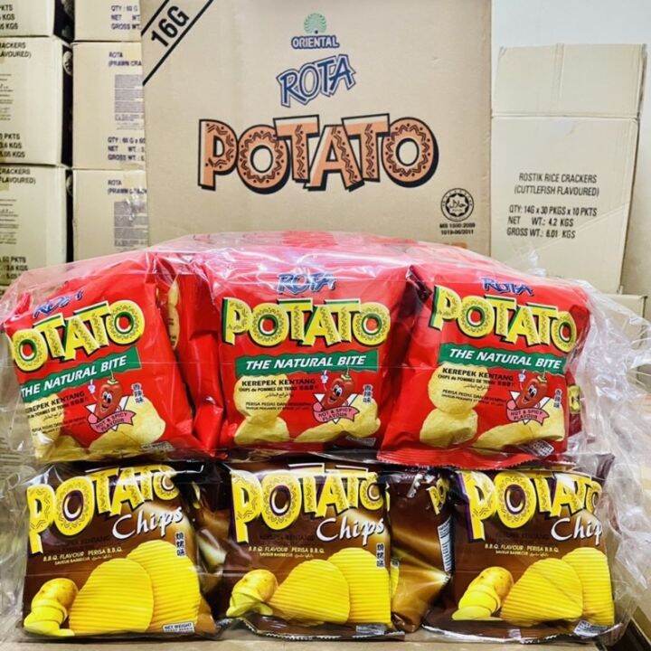 Rota Potato Chips Spicy / BBQ （16g x 30pcs）Oriental /薯片/零食 | Lazada