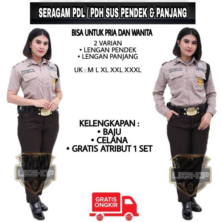 SERAGAM SETELAN Satpam PDH / PDL SUS Lengan Panjang Satpam Terbaru SECURITY Coklat Cokelat PDH ...