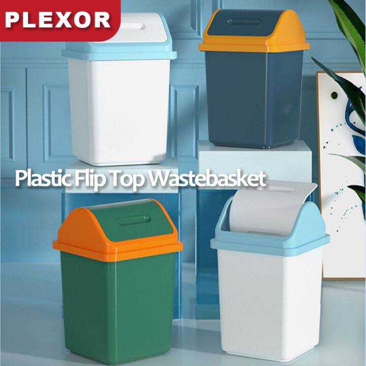 Plexor 10L/12L nhà nhựa lật Top wastebasket với nắp phòng tắm Thùng rác ...