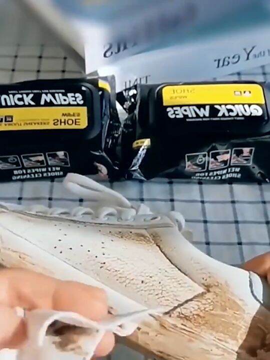 Quick wipe ผ้าเช็ดรองเท้า ทิชชู่ทำความสะอาดรองเท้า ของแท้ 100% ผ้าเปียกทำความสะอาดรองเท้า ...