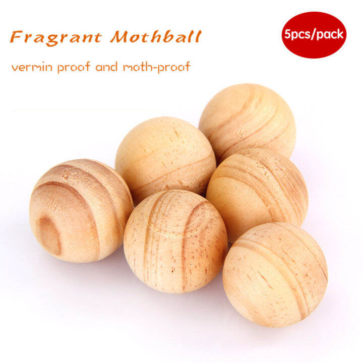 5PCS/Set Smell Cedar Moth Insect Repellent Round Balls Durable Wood ...