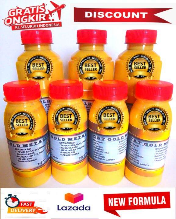 cat emas akrilik gold cat tembok emas metalik glossy | Lazada Indonesia
