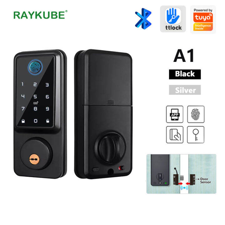 RAYKUBE A1 TT Lock/ Tuya WiFi Auto Fingerprint Deadbolt Smart Door Lock ...