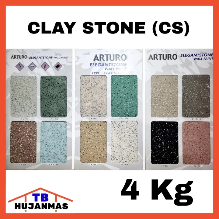 ARTURO Cat Tembok Speaker Tekstur Tipe CLAY STONE (CS) 4 Kg Elegant ...