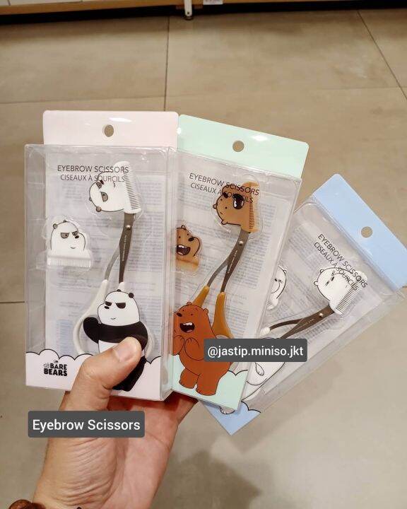 MINISO 🆕 Eyebrow Scissors We Bare Bears / Gunting Alis Mata | Lazada ...