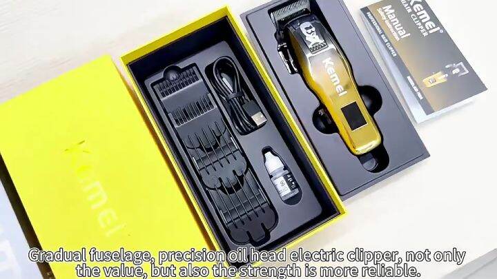 Kemei KM-709A Professional Hair Cutting Machine Electric Hair Clipper Cordless Trimmer For Men ...