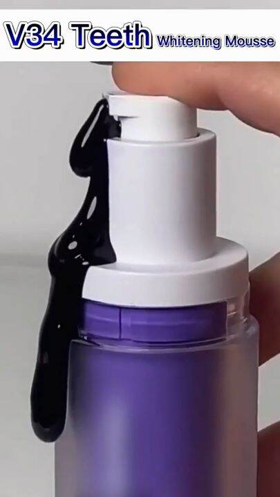 v34 purple toothpaste Teeth color correction bright white teeth Remove ...