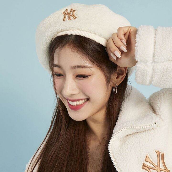 💛แท้ 💯%💛 หมวก MLB Fleece Beret New York Yankees หมวกเบเร่ต์ สีขาว โลโก้ ...