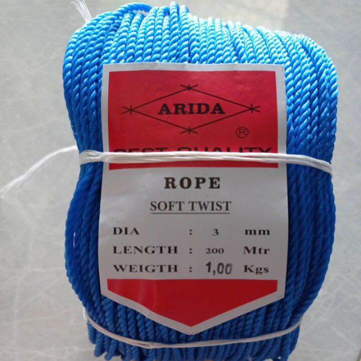 Tali Tambang Tampar plastik 3 mm ARIDA 200 m tali tambang tampar ...