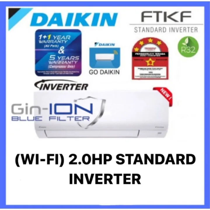 (JB)DAIKIN 2.0HP STANDARD INVERTER R32 AIR-CONDITIONER FTKF SERIES BUILD-IN WIFI 2HP (FTKF50B ...