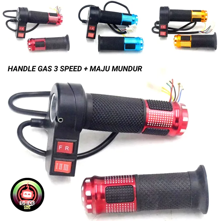 HANDLE GAS SEPEDA LISTRIK UNIVERSAL TOMBOL 3 SPEED + MAJU MUNDUR ...