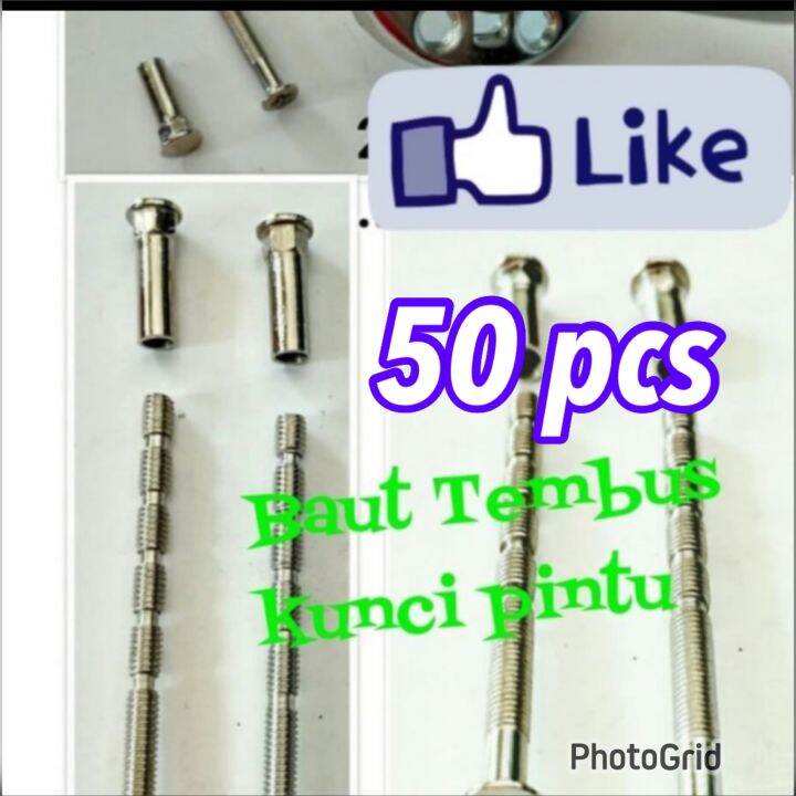 50 pcs baut tembus 50 baut handle pintu 50 baut gagang pintu | Lazada ...