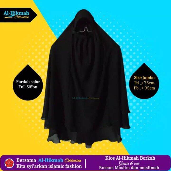 Purdah Cadar Safar Lepasan Jumbo Al Hikmah Collection Full Siffon Silky ...