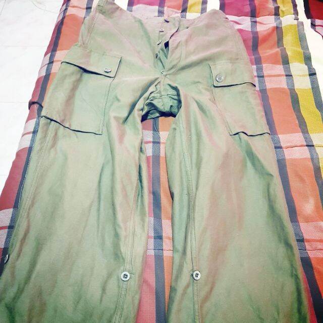 กางเกงทหาร Vintage Pants KL Seyntex Dutch Thick Military Fatigues Olive ...