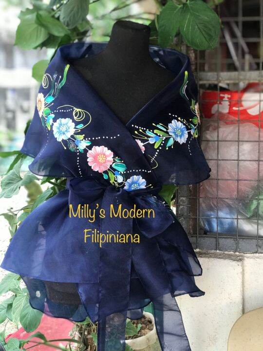 Filipiniana wrapped around/ Navy blue | Lazada PH
