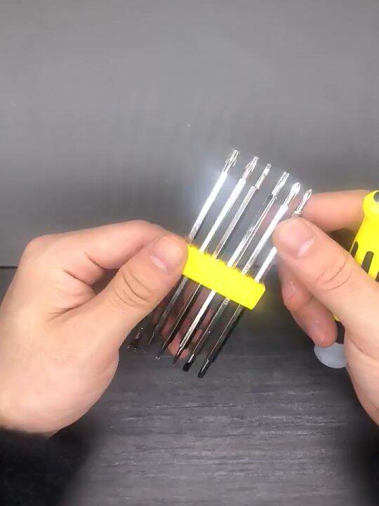 Obeng Bintang-Min-Plus Set 6 in 1 Untuk Laptop HP Jam Ujung Magnet 12 ...