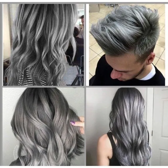 Ash Grey Saloon Professional Hair Color Dye Cream HAIR COLOR DYE CREAM ...