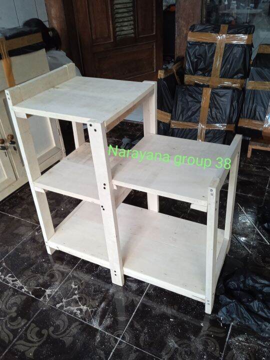 rak meja dispenser galon magicom dan rice cooker kayu harga murah / rak ...