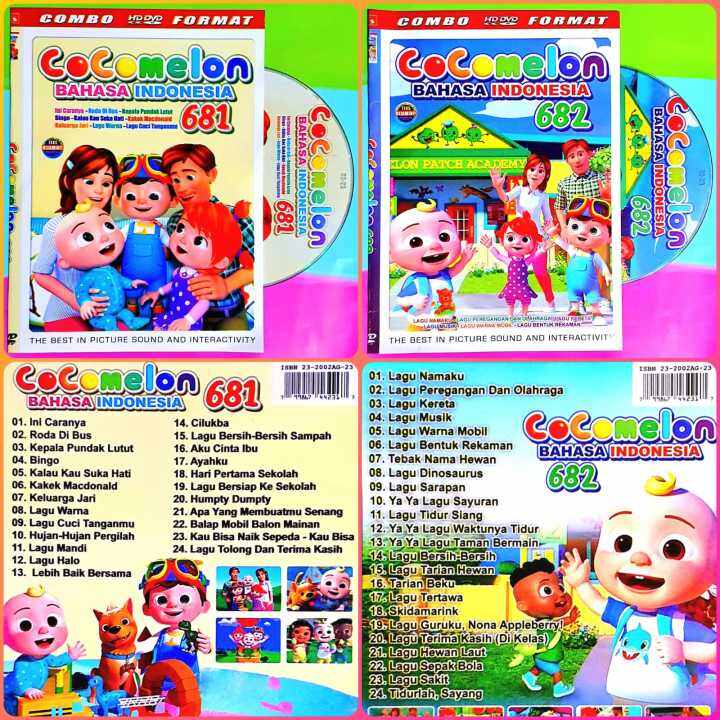 PAKET 2 KASET DVD COCOMELON BAHASA INDONESIA-KASET DVD COCOMELON-KASET DVD COCO MELON-DVD ...