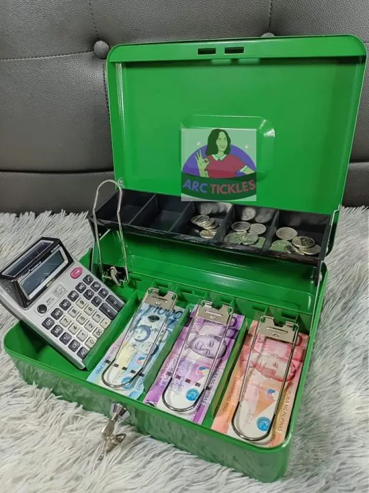 Cashbox Metal with Free Dual Display Calcu with built in money detector ...