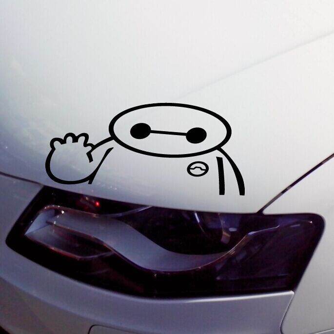 Super Marine Corps White Reflective Car Stickers Baymax Car Stickers ...