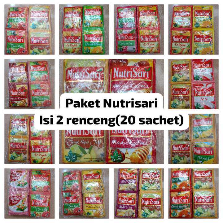 Paket nutrisari 1 pack isi 20 sachet sudah mix 2 rasa EXP MARET 2025 ...