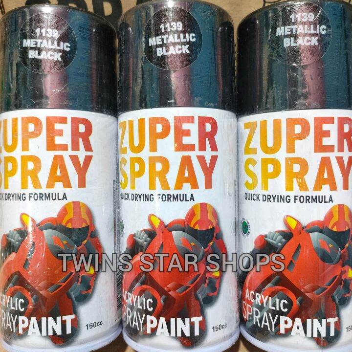 Pilox Pilok Cat Semprot Zuper Warna Black Metalic 1139 Hitam Metalik 150cc Spray Paint | Lazada ...