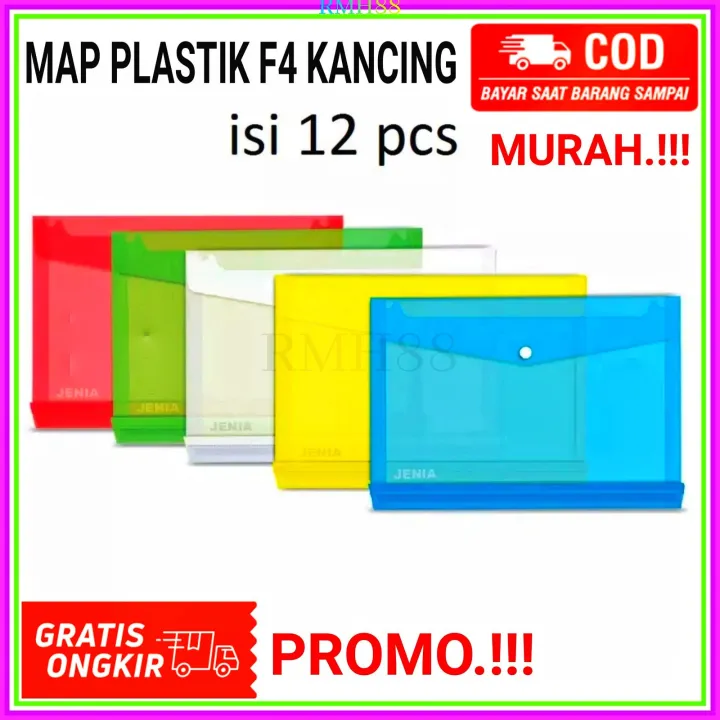Map Plastik F4 Kancing 1 Pak Isi 12 Pcs | Lazada Indonesia