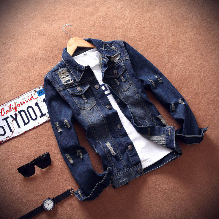 2020 chun ji kuan New Products Men Korean Style Leisure Jeans Coat with ...