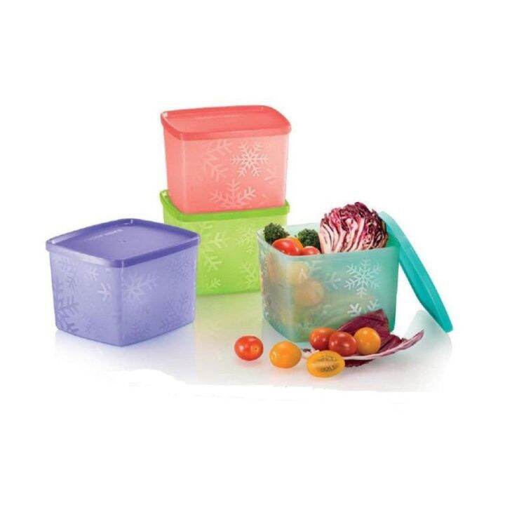 Tupperware Snowflake Medium Square Round 800ml กล่องทัพเพอร์แวร์ สำหรับ ...