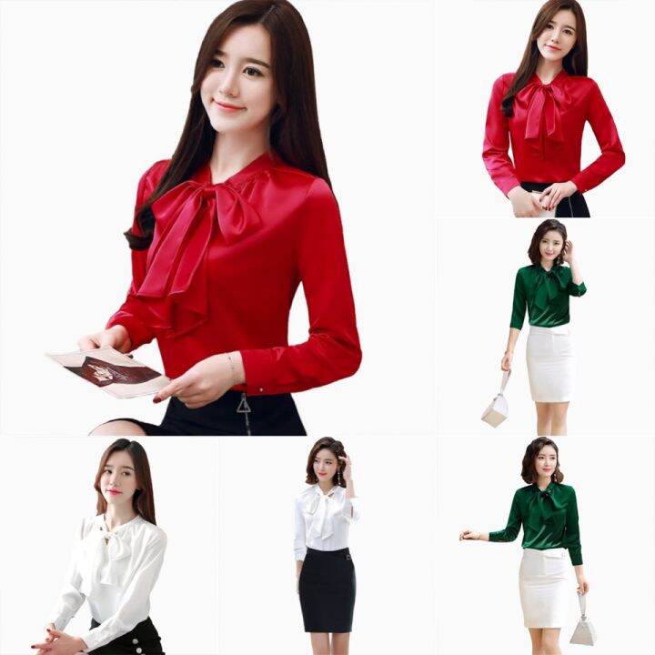 BAJU ATASAN KEMEJA WANITA FASHION KOREA YOUNG LEHER PITA KEMEJA KERJA ...