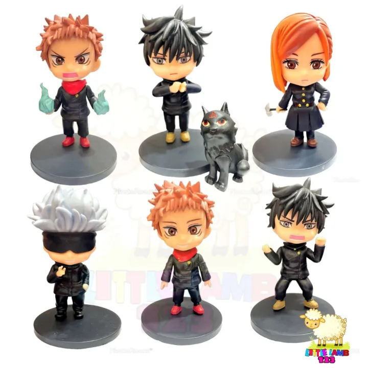 Action Figure JUJUTSU KAISEN isi 6 pcs Miniatur Topper Kue Pajangan ...